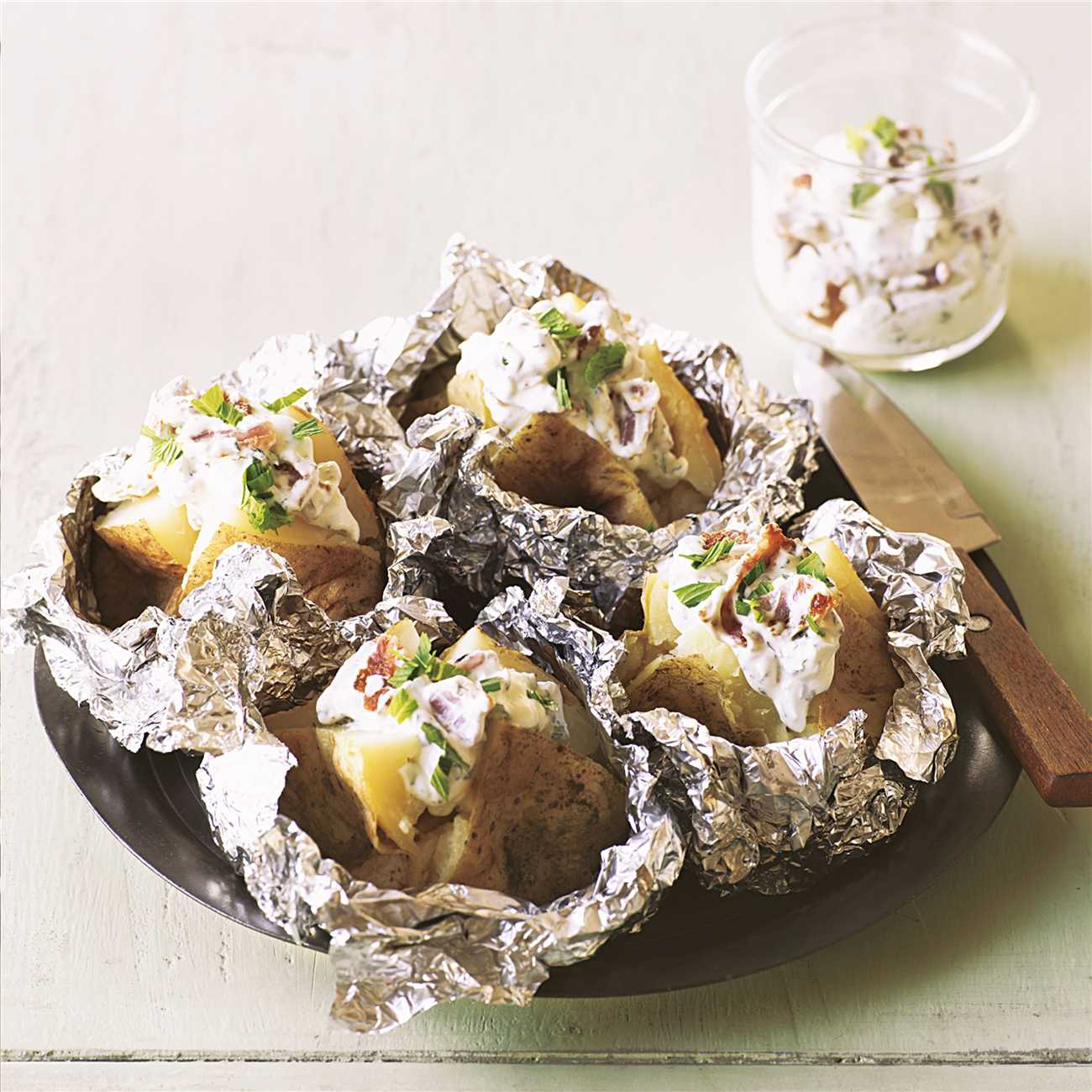 Jacket Potatoes with Bacon & Mint Dressing Recipe | Woolworths