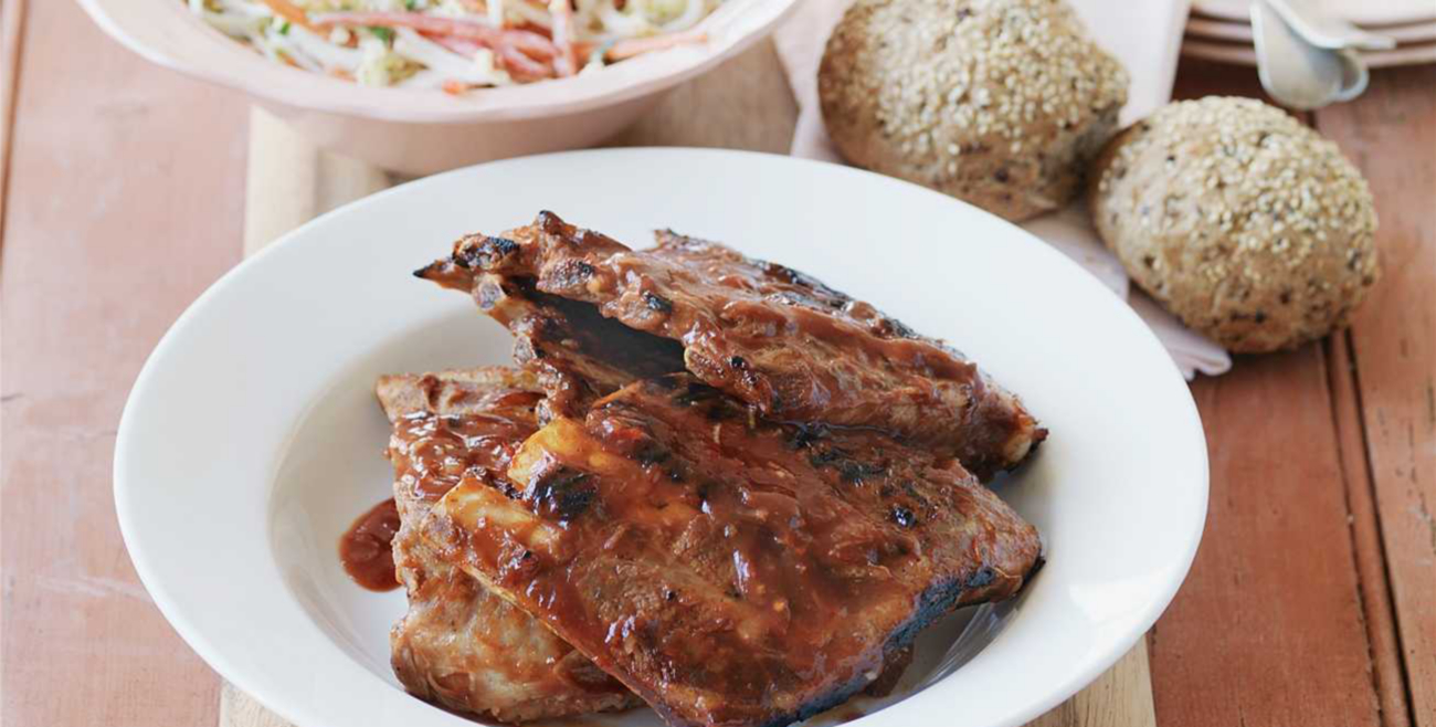 Barbecue Pork Ribs with Asian Coleslaw Recipe | Woolworths