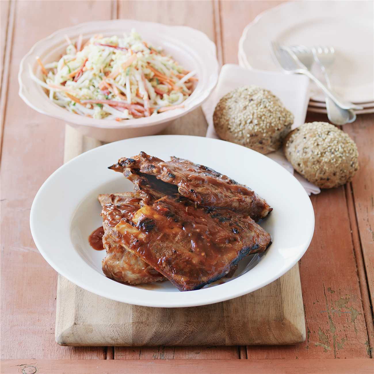 Barbecue Pork Ribs with Asian Coleslaw Recipe | Woolworths