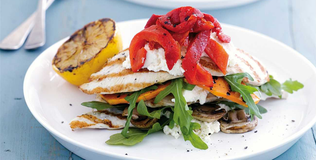 Char Grilled Chicken Breast & Vegetable Stack Recipe | Woolworths