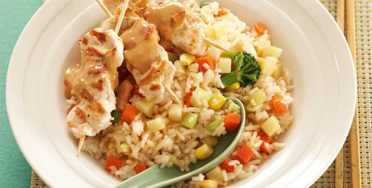 Satay Chicken with Rice Recipe | Woolworths