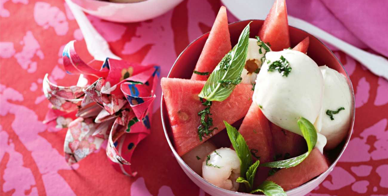 Lychee & Watermelon with Mint Syrup Recipe | Woolworths