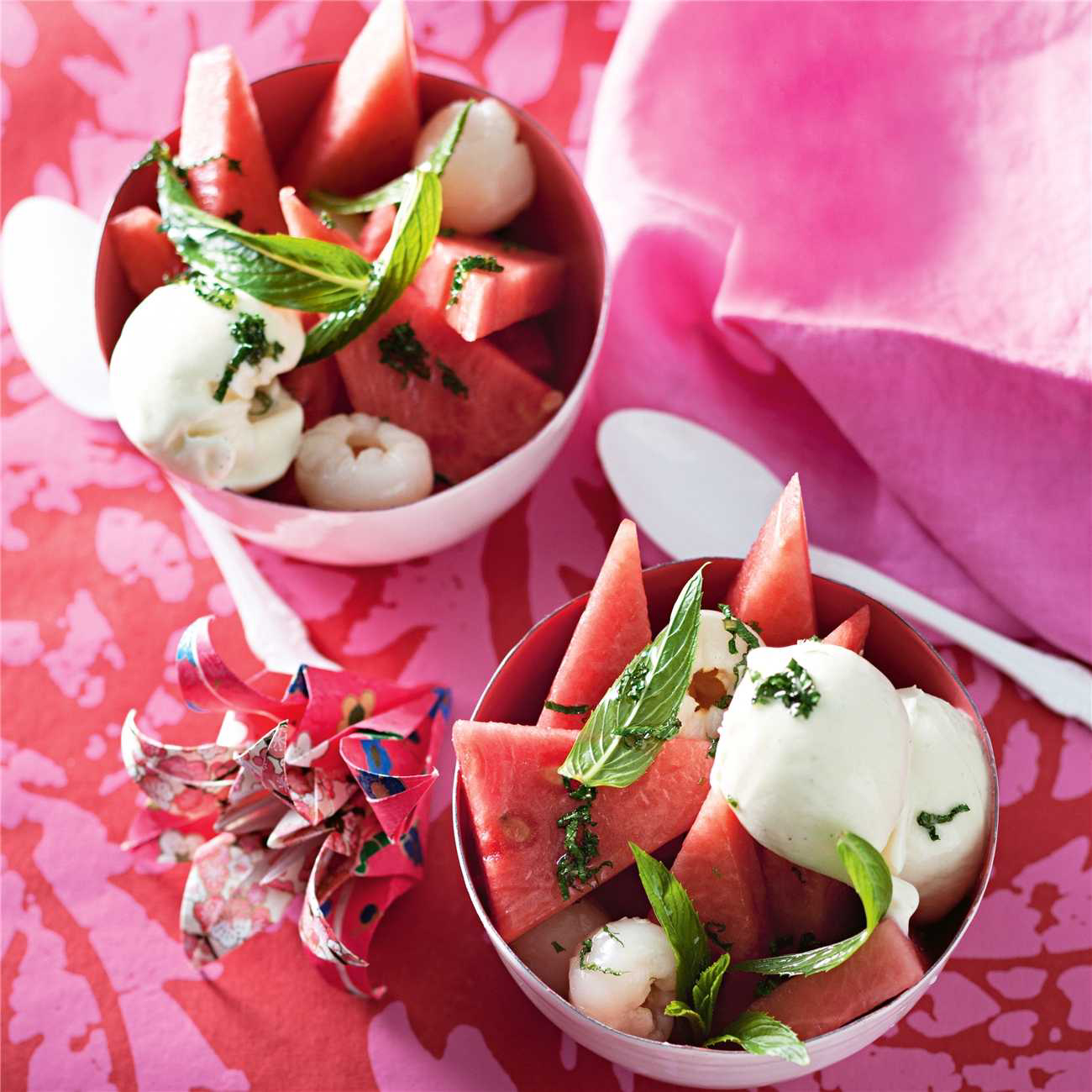 Lychee & Watermelon with Mint Syrup Recipe | Woolworths