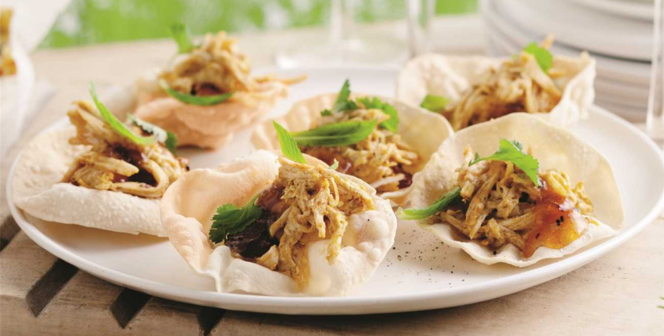 Mini Pappadums with Indian Chicken Recipe | Woolworths