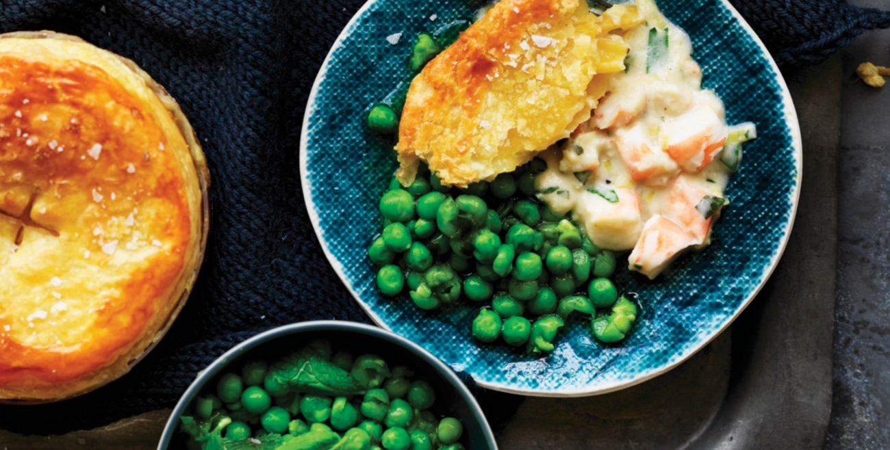 Creamy Australian Prawn Pot Pies with Minted Peas Recipe | Woolworths