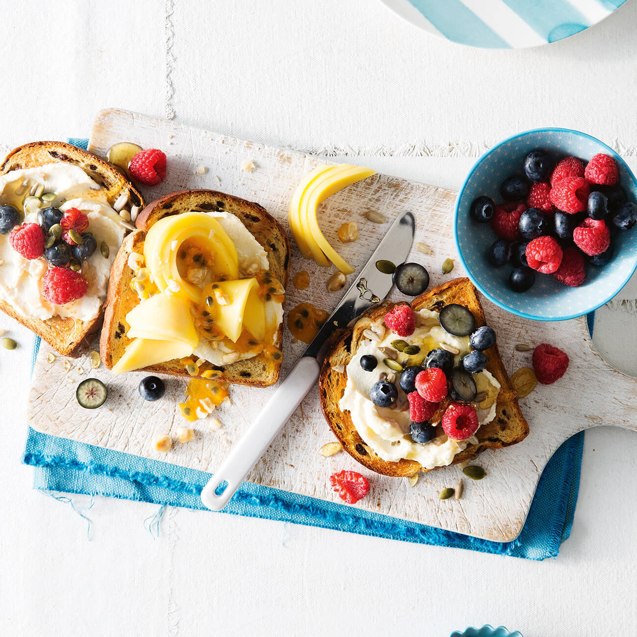 Fruit Toast with Ricotta, Fruit & Seeds Recipe | Woolworths