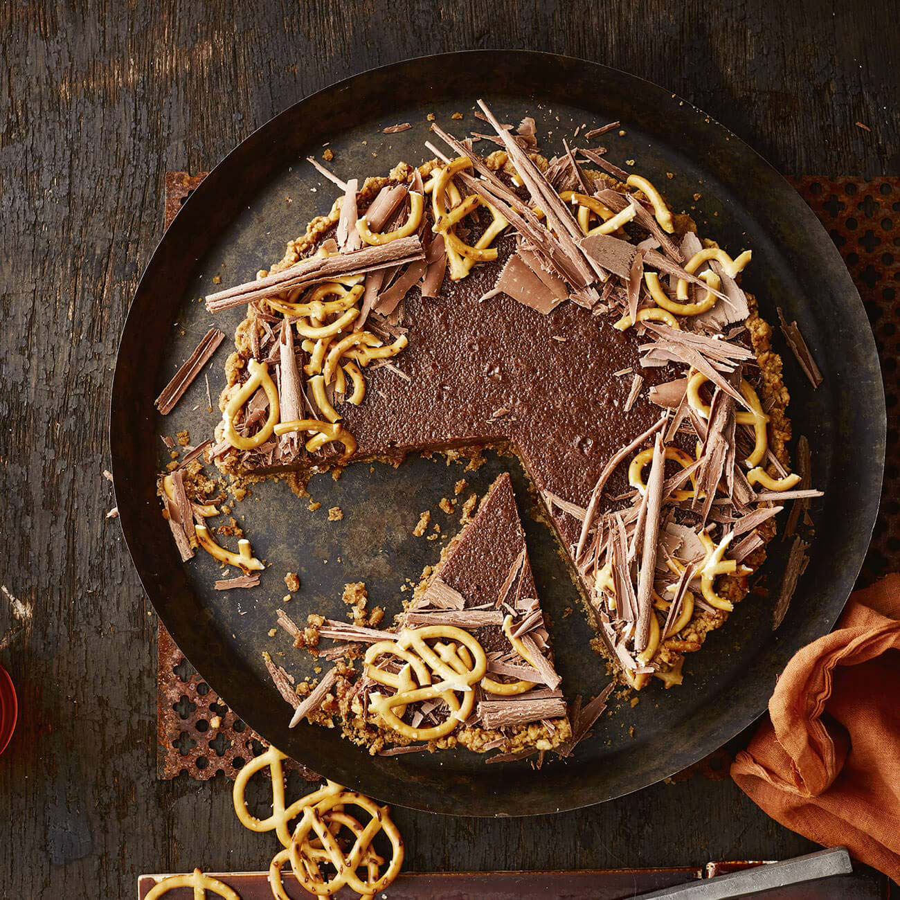 Milk Chocolate Tart With Pretzel Topping Recipe | Woolworths