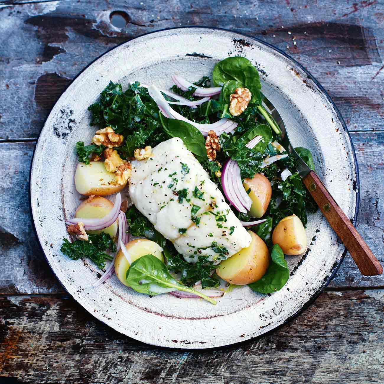 Bag & Bake Fish With Kale Salad Recipe | Woolworths
