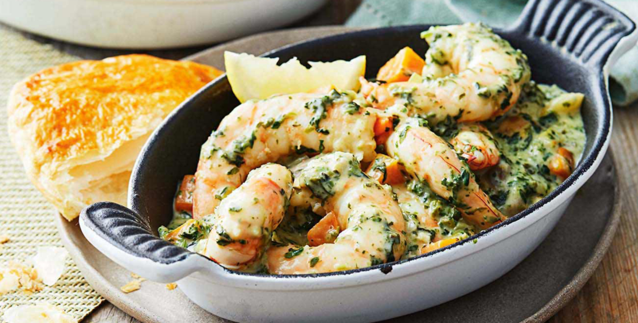 Garlic Prawns With Golden Pastries Recipe | Woolworths