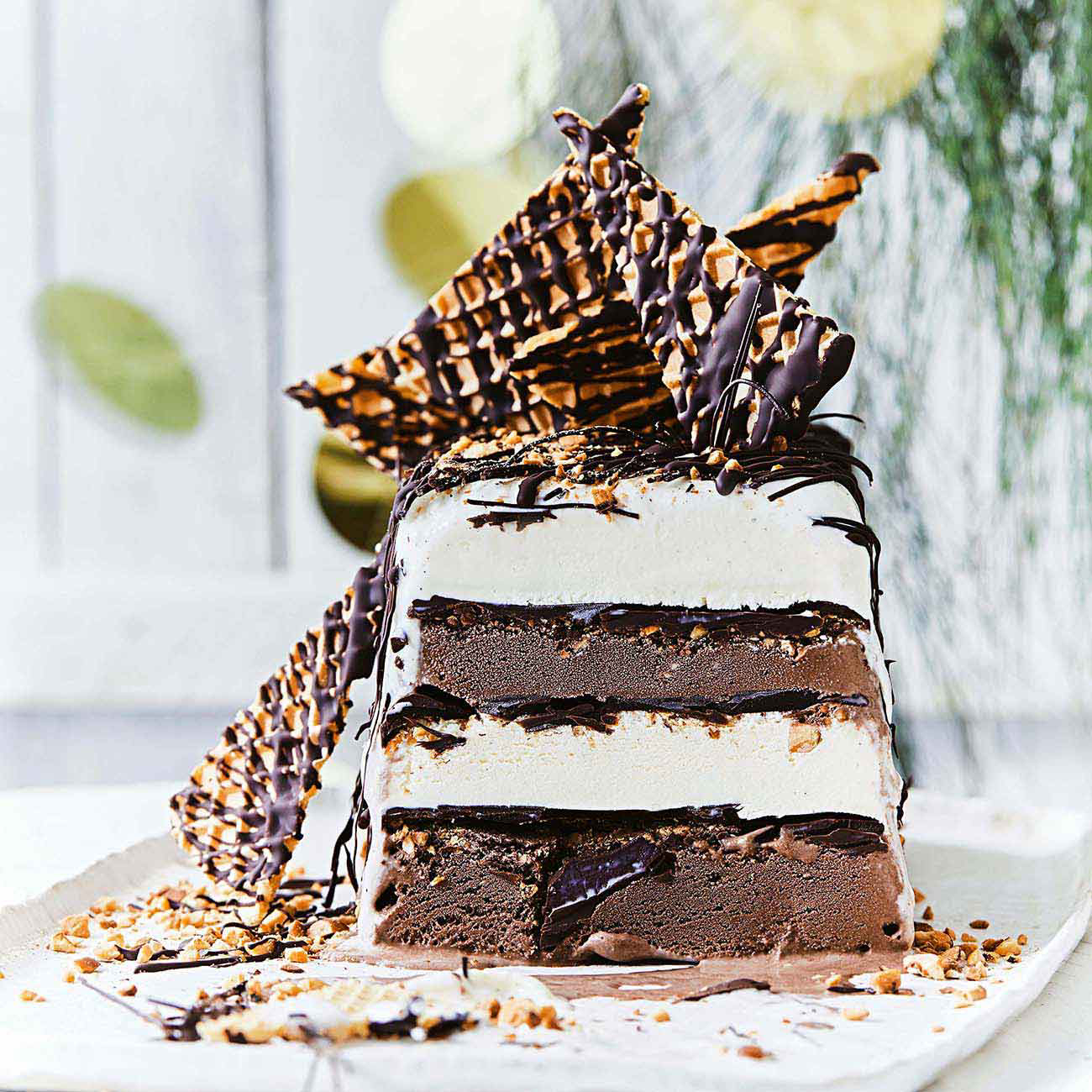 Triple Chocolate & Vanilla Bean Layered Ice-Cream Log Recipe | Woolworths