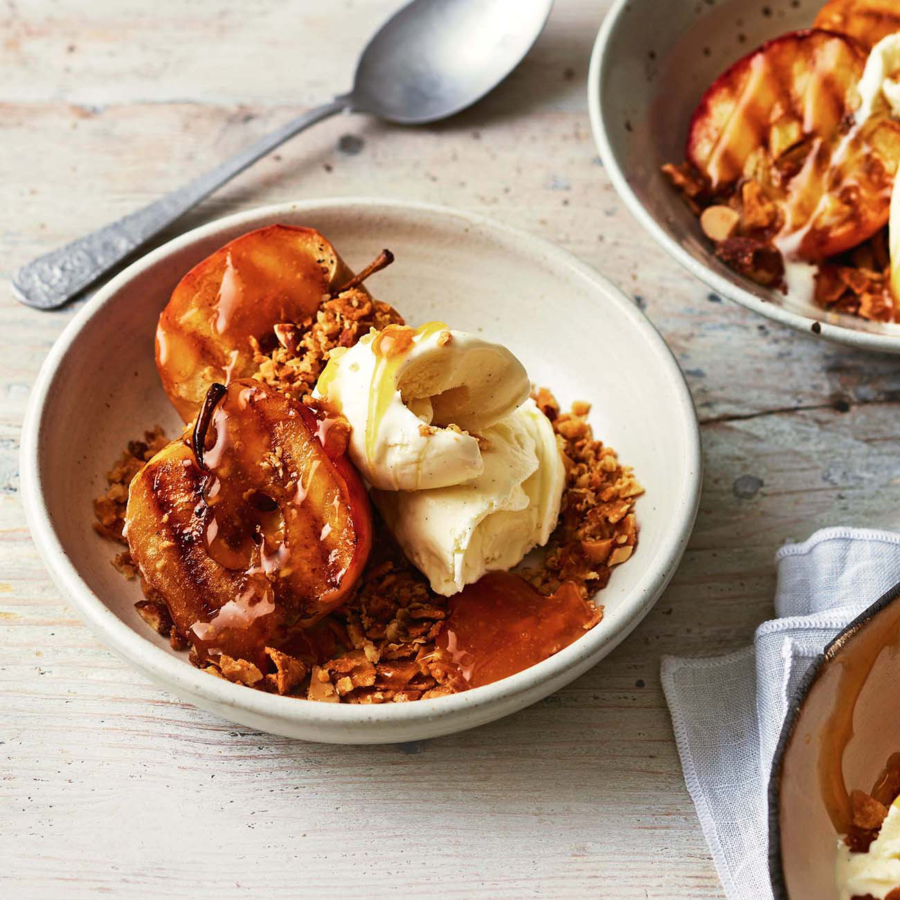 Grilled Apple & Smoked Almond Crumble Sundaes Recipe | Woolworths