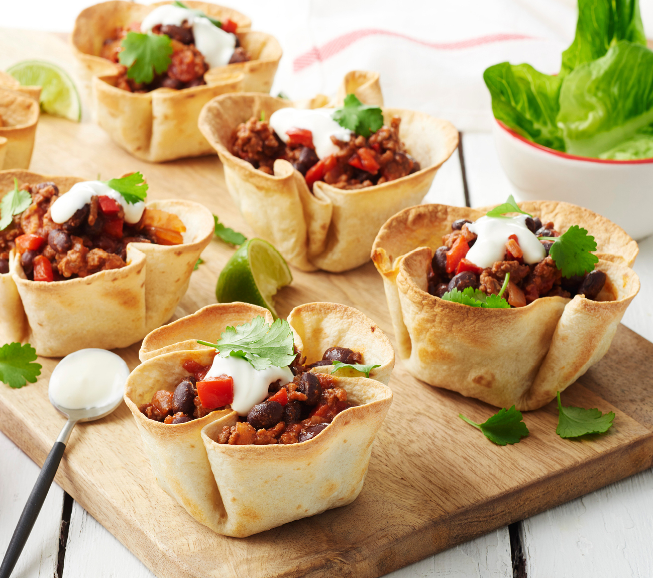 Chilli Con Carne Tortilla Cups Recipe | Woolworths